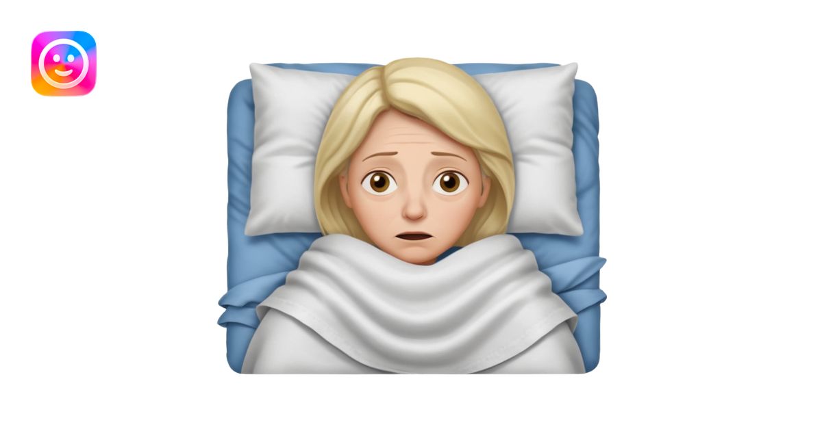 A 55-year-old woman lying in bed, unable to sleep. She looks exhausted ...