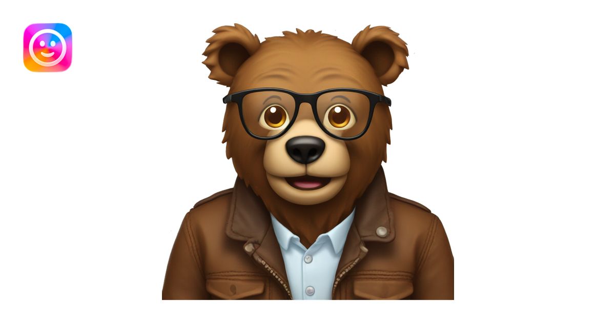 Freddy faze bear with glasses emoji | AI Emoji Generator