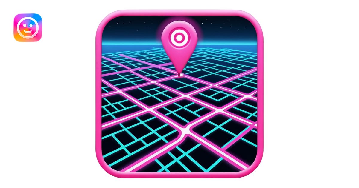 pink gps map lines emoji | AI Emoji Generator