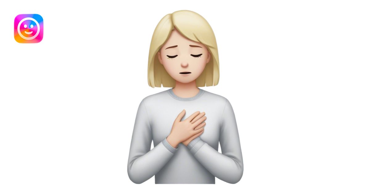 A person stands still, hand on their chest, hesitating between a ...
