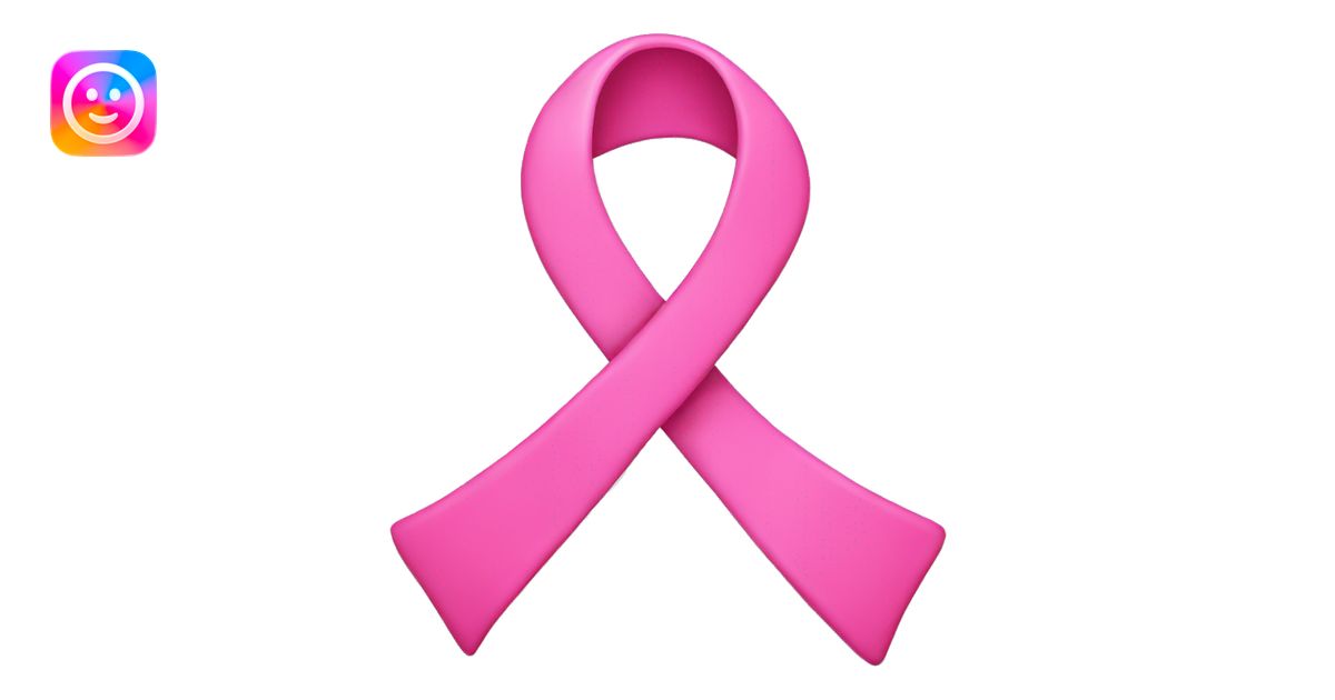 Pink breast cancer ribbon emoji | AI Emoji Generator