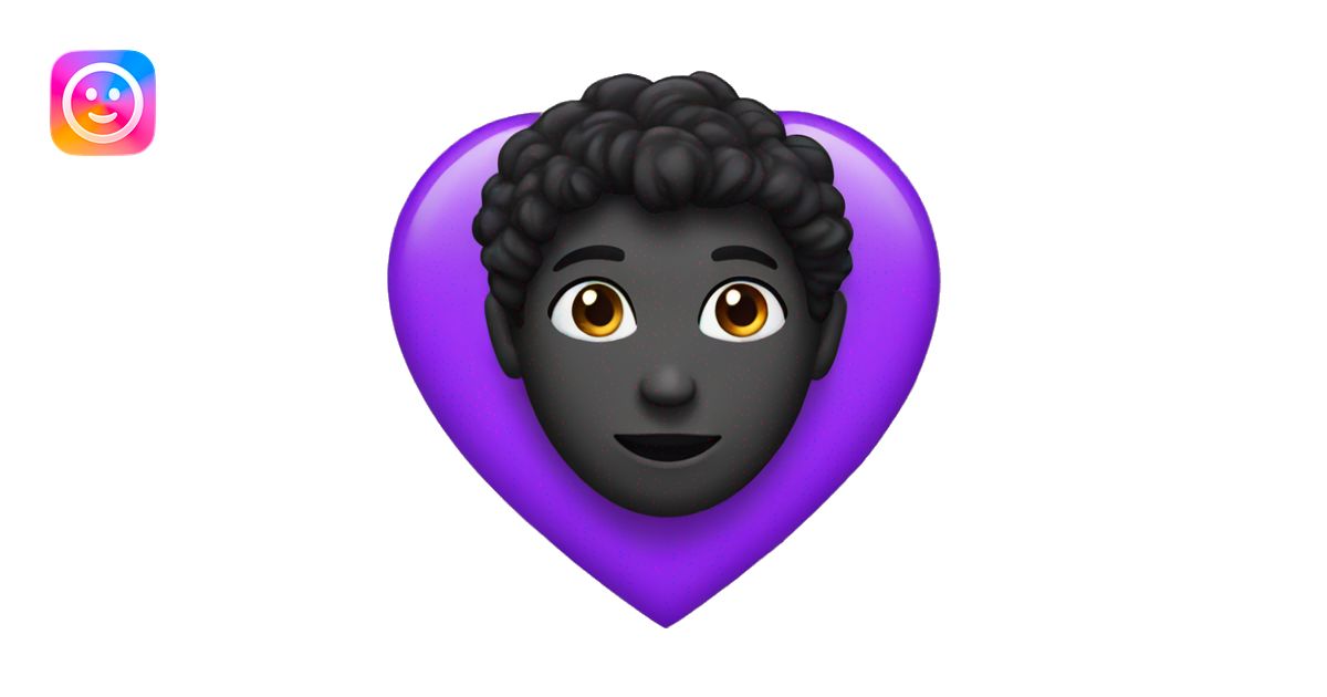Half black and purple heart emoji | AI Emoji Generator