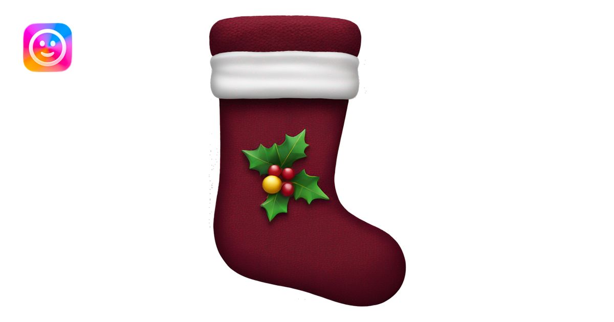 Christmas stocking in burgundy emoji | AI Emoji Generator