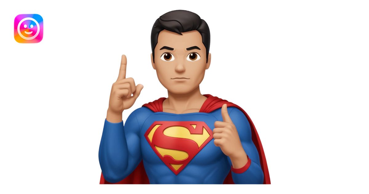 Superman Giving the Middle Finger emoji | AI Emoji Generator