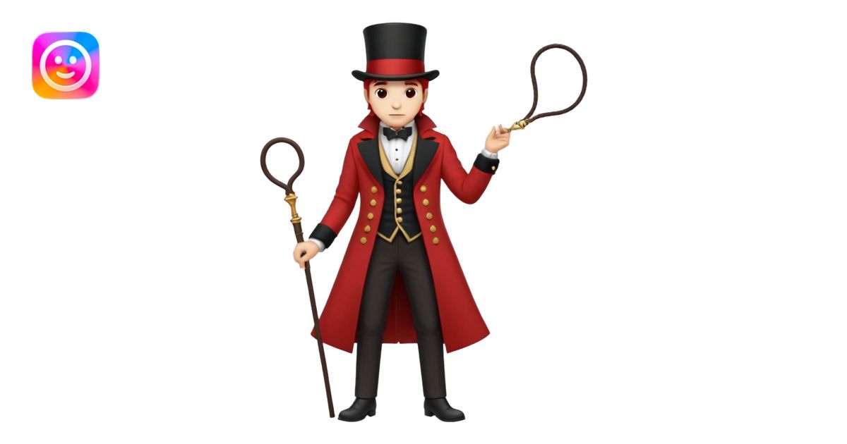 Ringmaster – Man in red coat and top hat, holding a whip or mic, full ...
