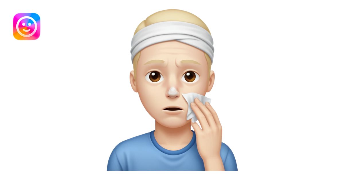 sick person with tissue on nose, fever and is shaking. emoji | AI Emoji ...