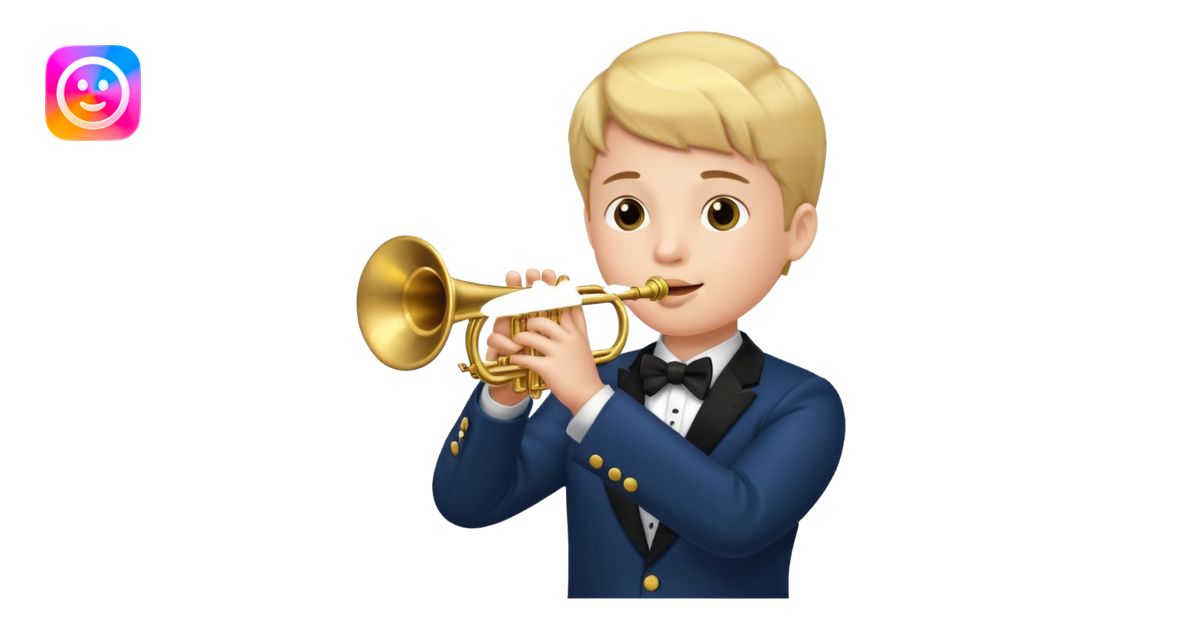 Boy playing trumpet emoji | AI Emoji Generator