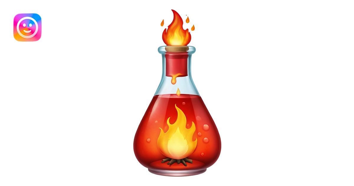 Red health potion, flame emoji | AI Emoji Generator