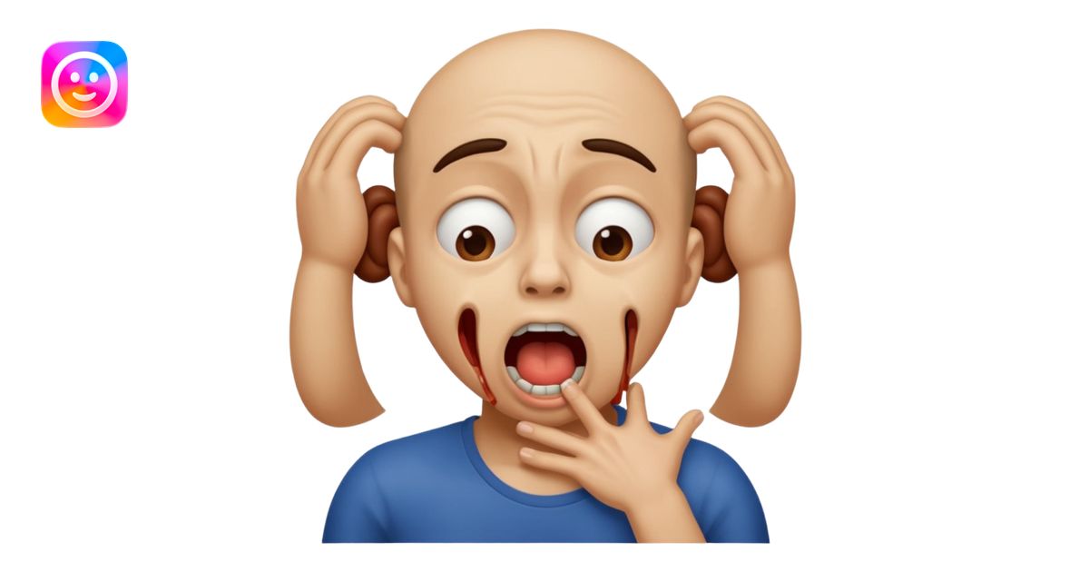 a bust of a person pretending to strangle themselves emoji | AI Emoji ...
