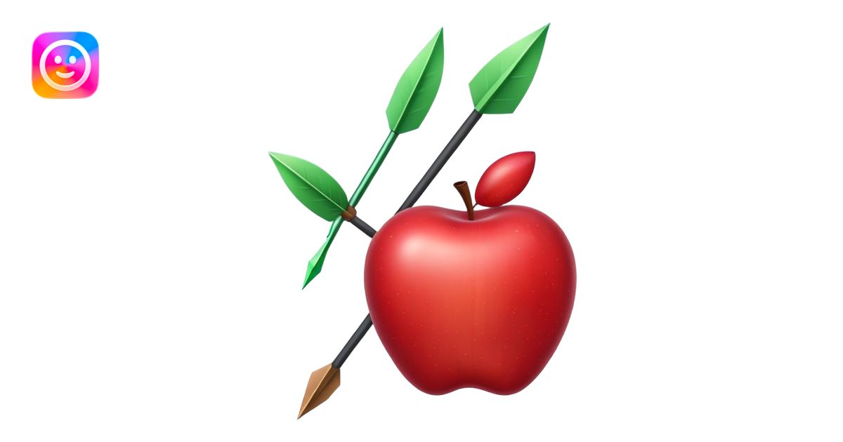 apple crossed by an arrow emoji | AI Emoji Generator