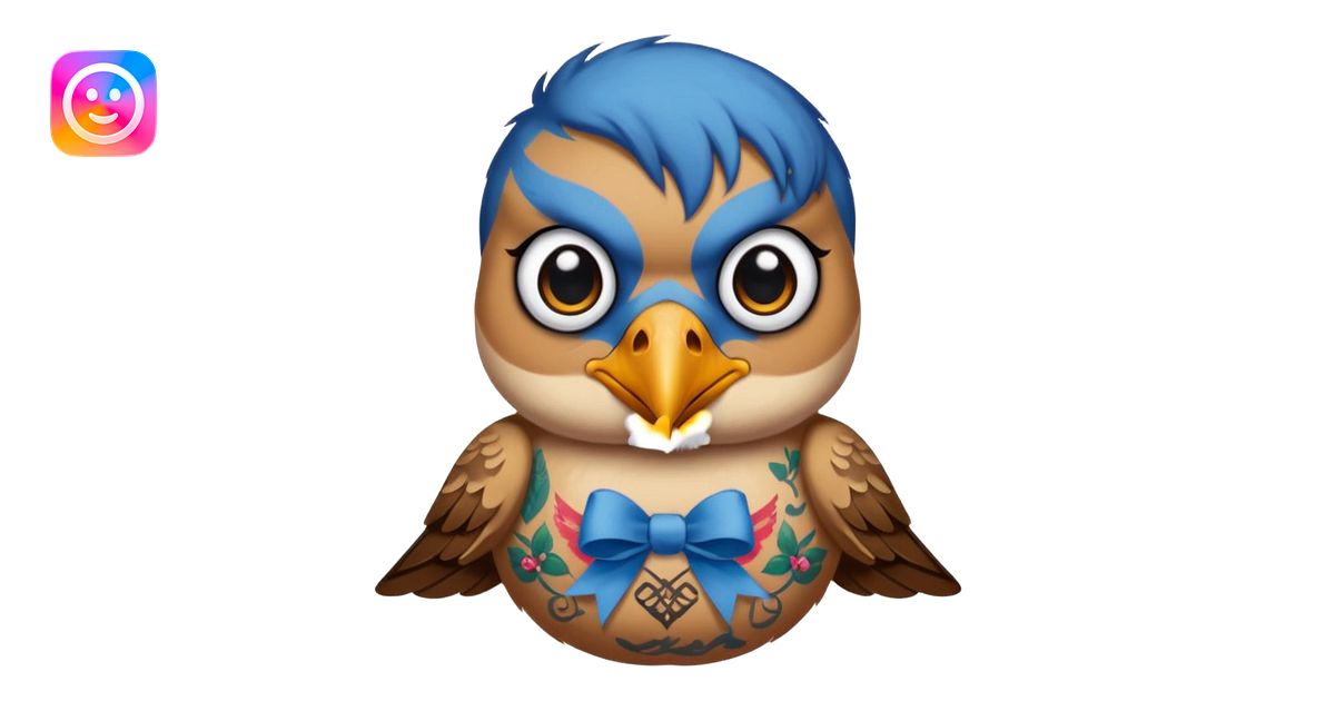 bird with piercings and excessive face tattoos and ribbon two eyes ...