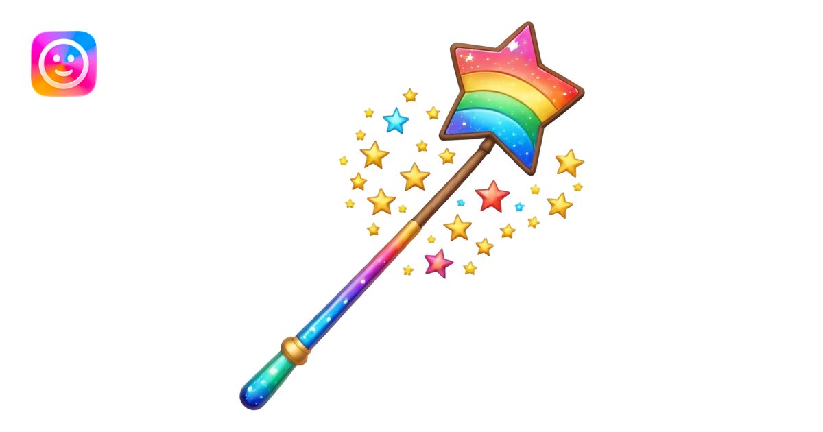 Rainbow starry galaxy magic wand emoji | AI Emoji Generator