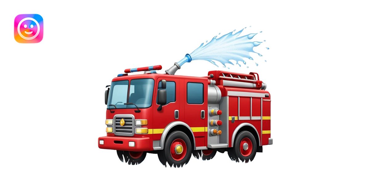 Fire truck throwing water forward emoji | AI Emoji Generator