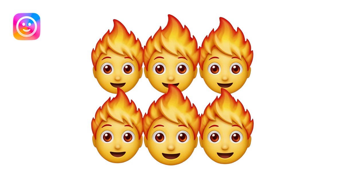 happy emoji + hot emoji + zany face + unamused emoji | AI Emoji Generator