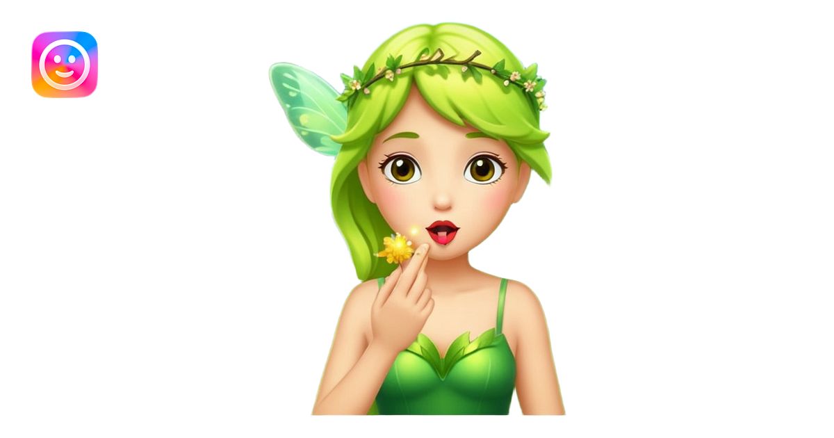 forest fairy blowing glowing kiss pollen emoji | AI Emoji Generator