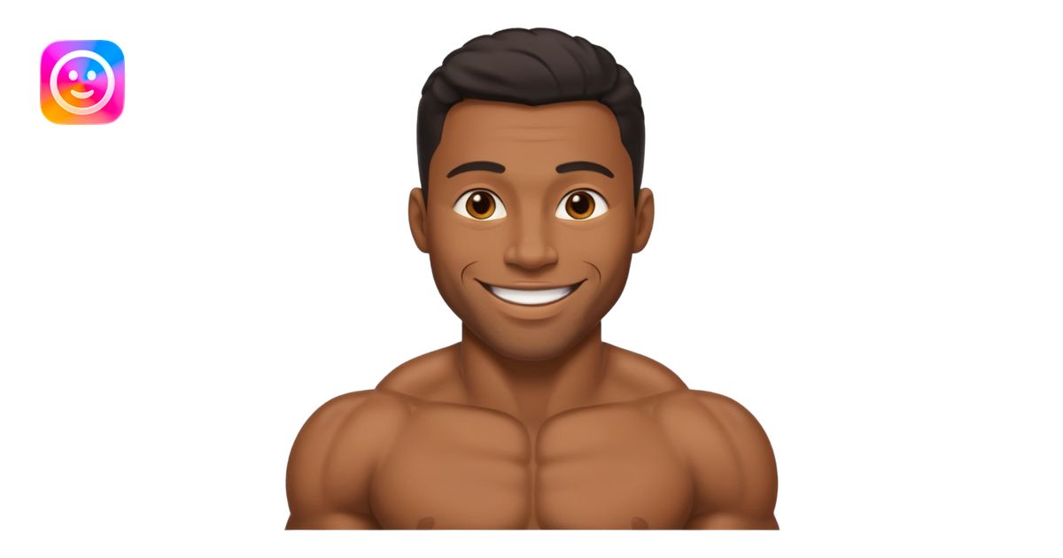 Black guy with muscles emoji | AI Emoji Generator