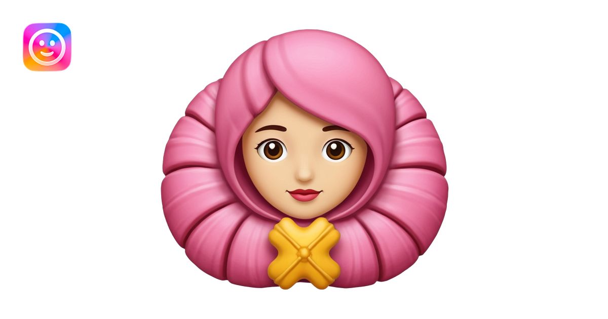 Rosa mujer conchas marinas emoji | AI Emoji Generator