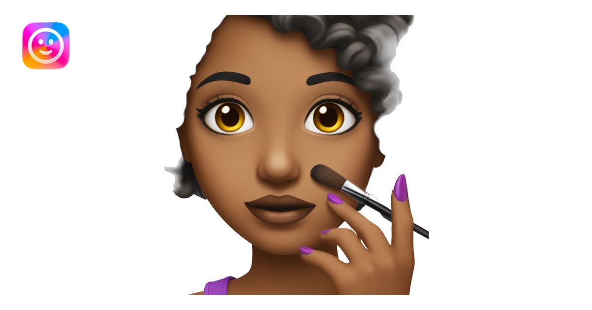 girl doing a makeup in front of a makeup vanity emoji | AI Emoji Generator