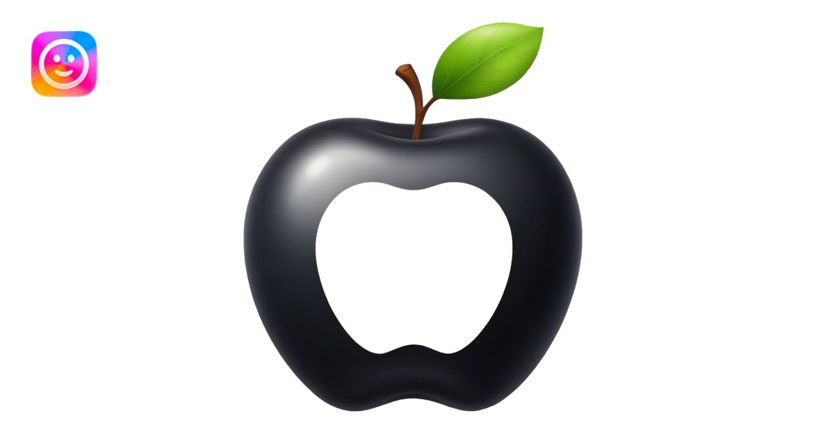 Normal apple emoji explication mark but black emoji | AI Emoji Generator