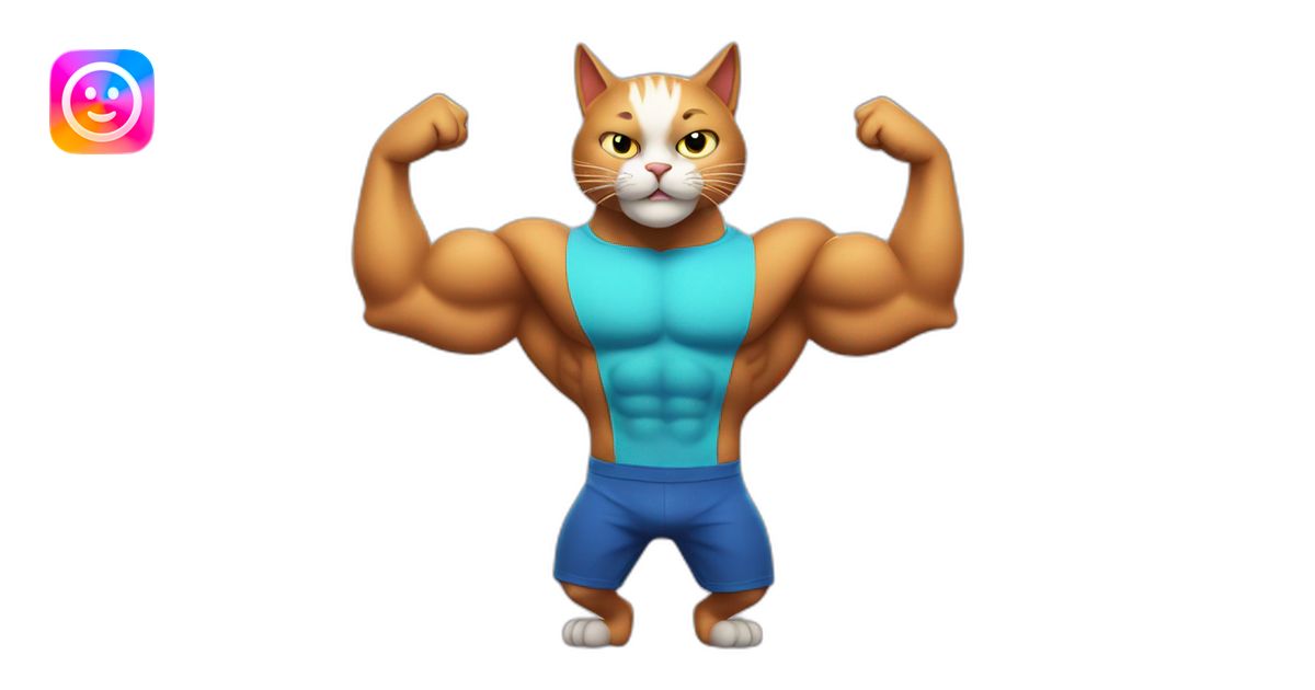 cat flexing muscles emoji | AI Emoji Generator
