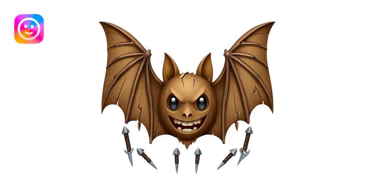 Bat with nails in it emoji | AI Emoji Generator