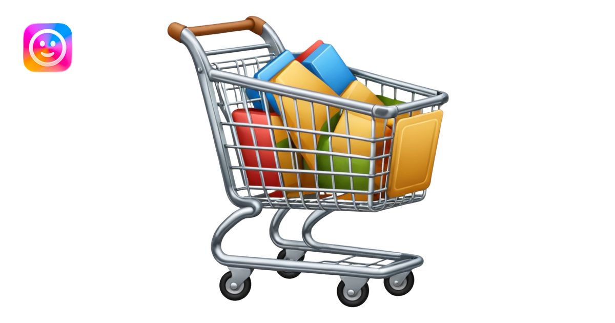shopping cart vintage like a sticker emoji | AI Emoji Generator