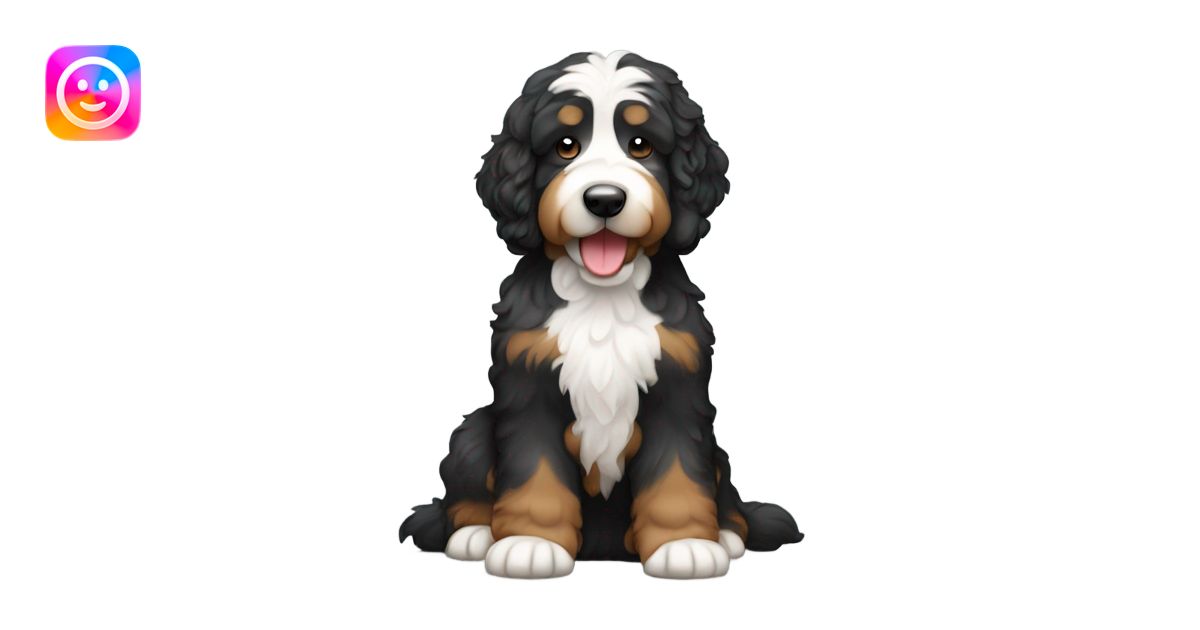 bernedoodle with computer emoji | AI Emoji Generator