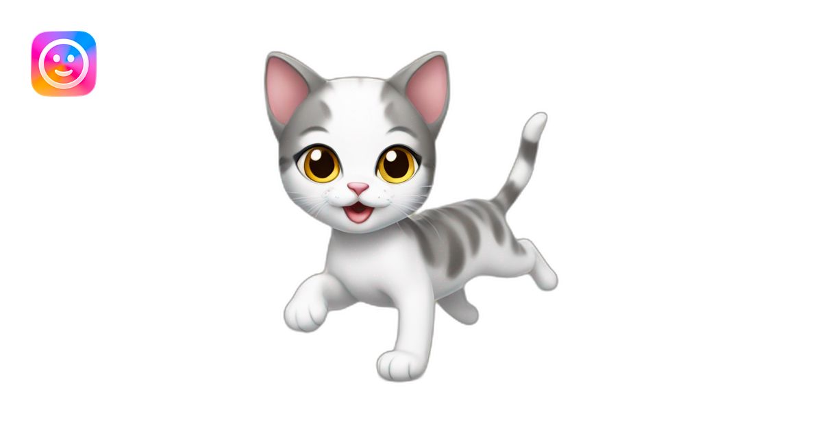 running kitten in leggins emoji | AI Emoji Generator