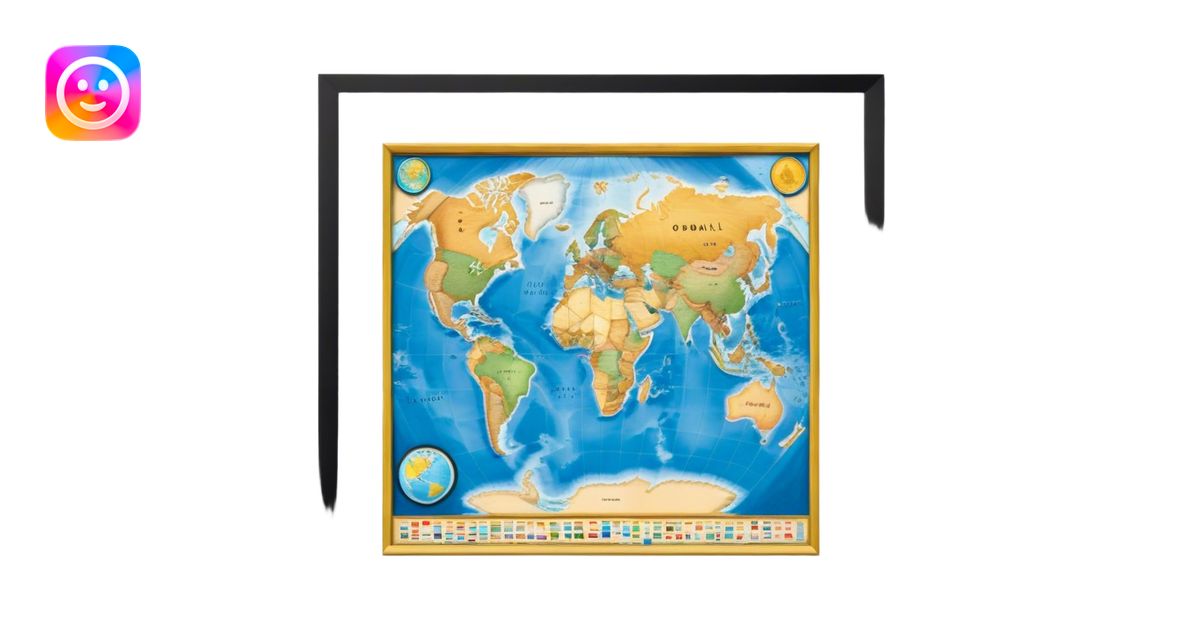 World map National Geographic style emoji | AI Emoji Generator