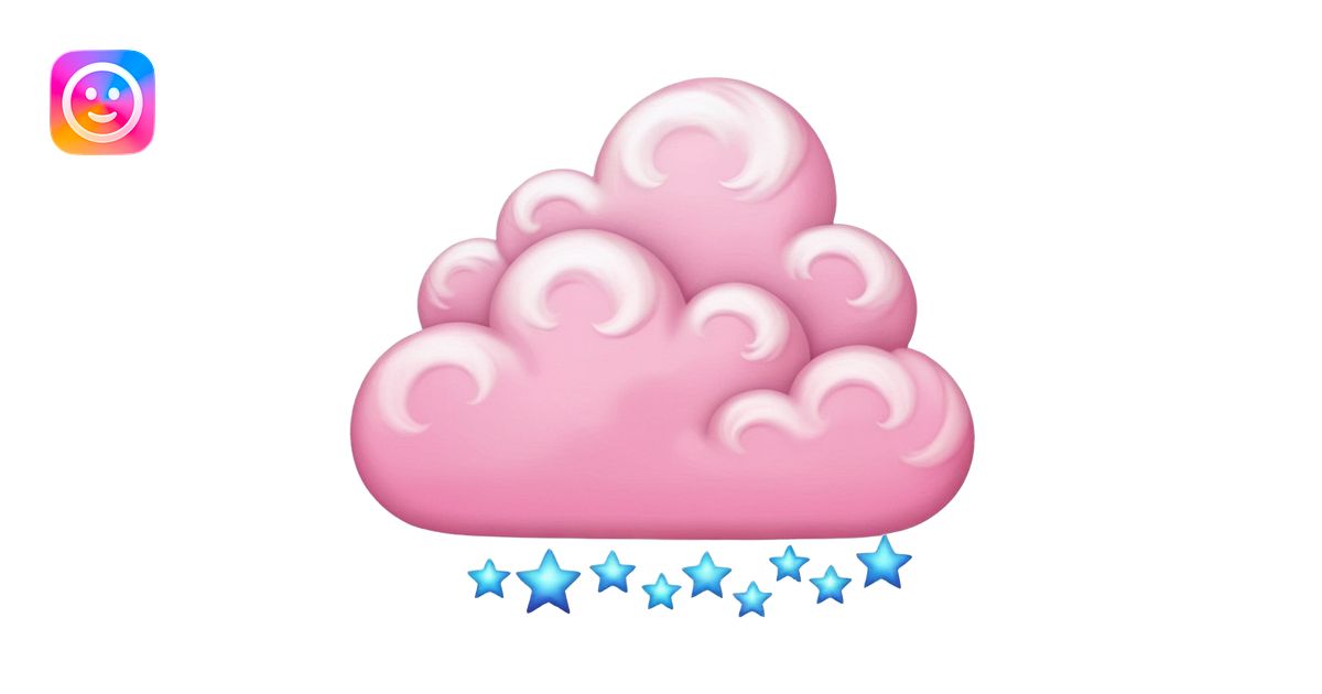 starry night sky, pink cloud emoji | AI Emoji Generator