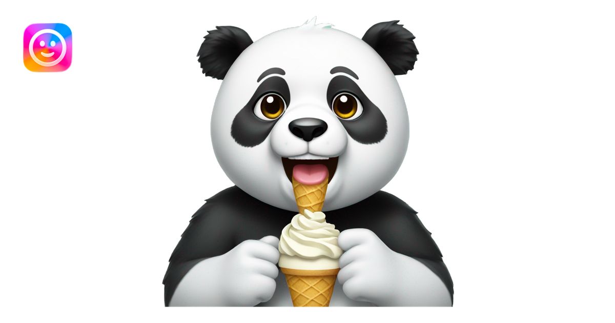 Panda eating ice cream emoji | AI Emoji Generator