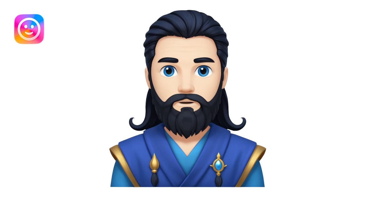 Neptune, Sea God from Rome Mythology with long jet black hair and beard ...