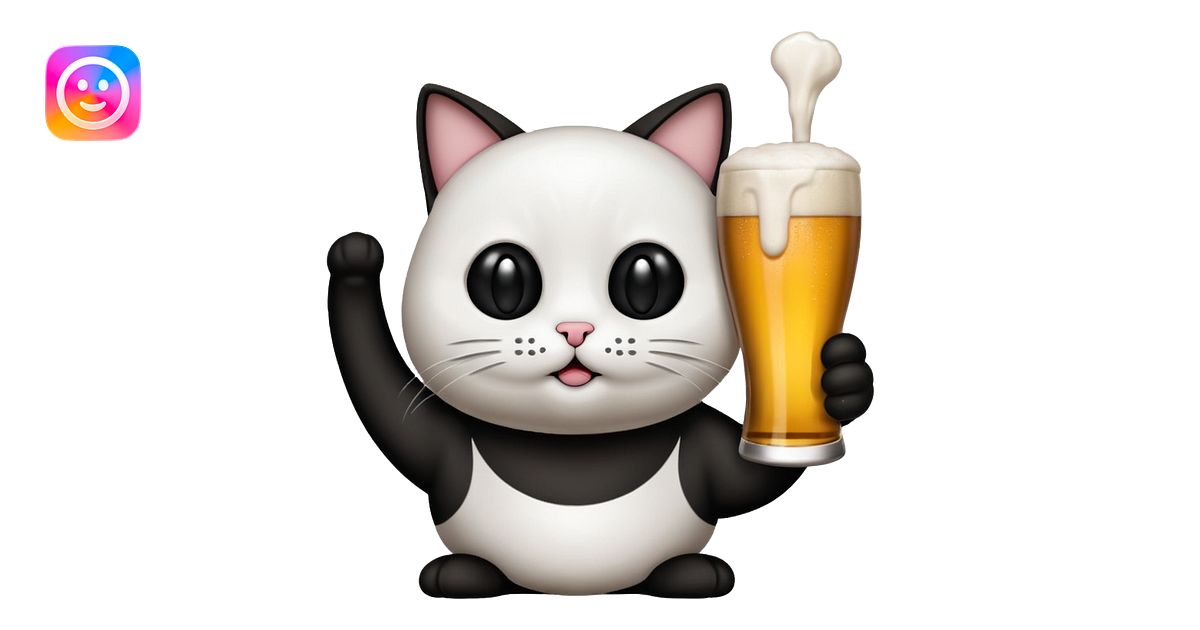 Un chat qui boit une bière emoji | AI Emoji Generator