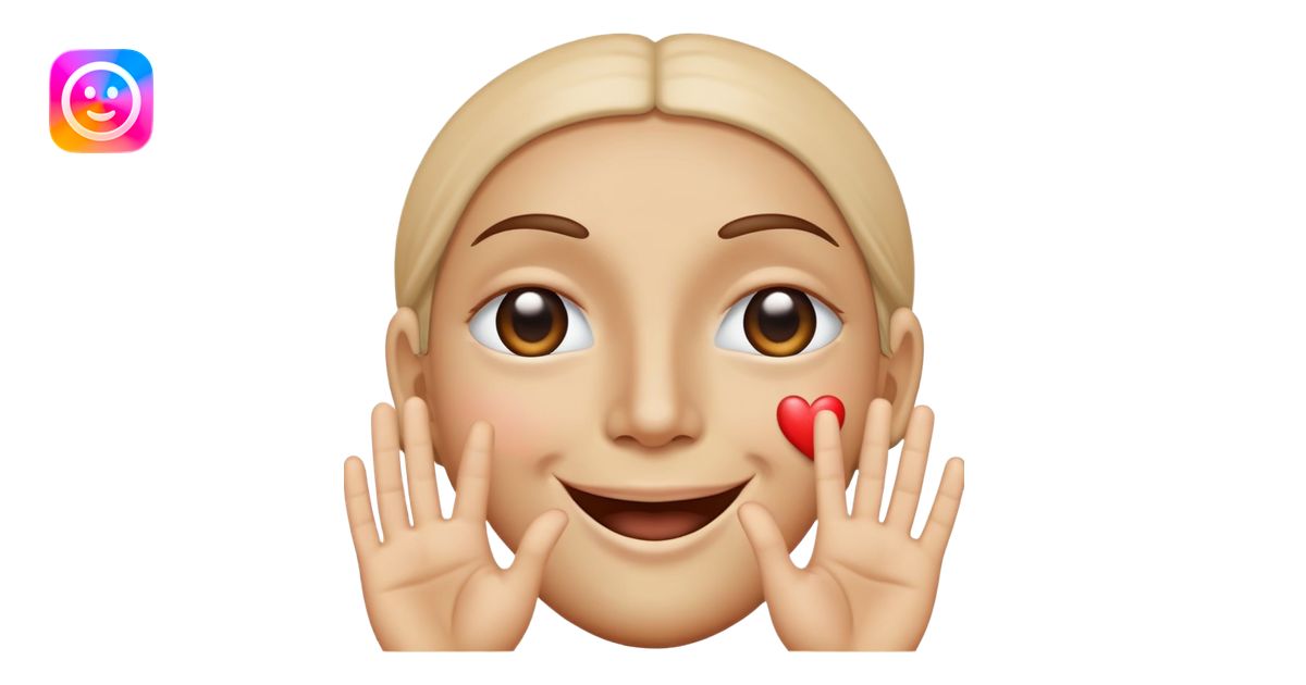 a face with one eye as a heart and the other as a peace sign, big warm ...