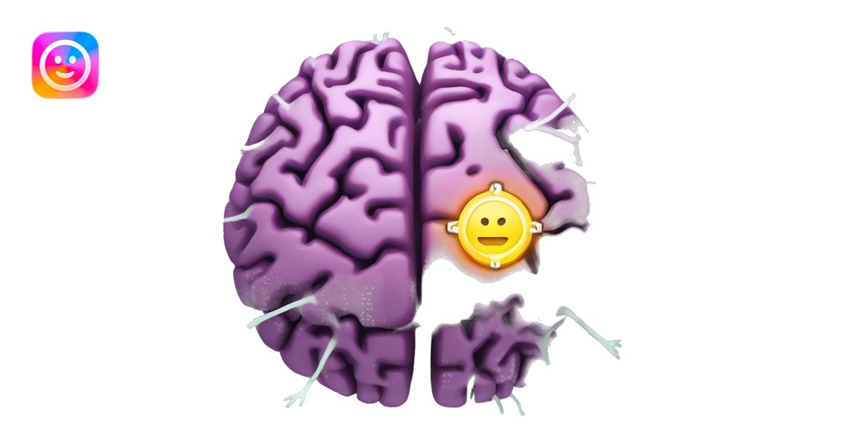 Brain with glowing neurons and computer chip on top emoji | AI Emoji ...