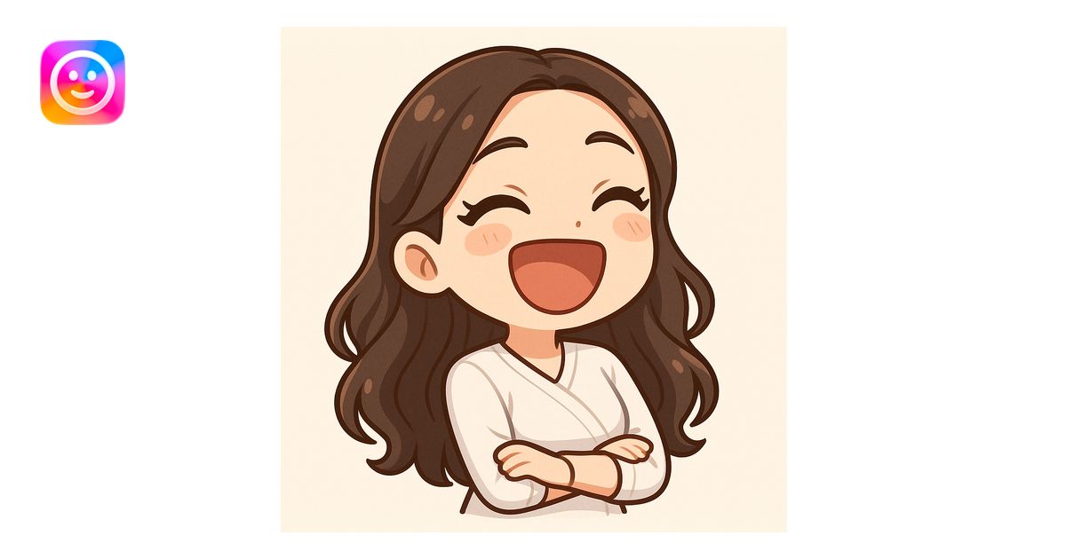 3D bitmoji chibi sticker of the girl from the reference, expressive ...