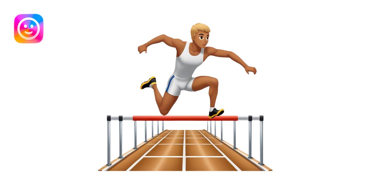 Hurdle track runner make it look like a good hurdle emoji | AI Emoji ...