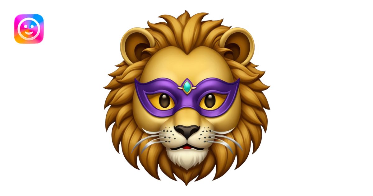 lion with masquerade mask emoji | AI Emoji Generator