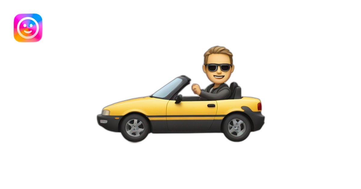 A man driving a car emoji | AI Emoji Generator
