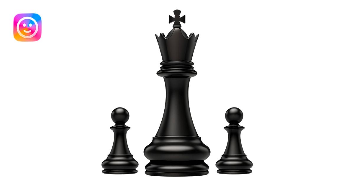 black chess pieces, queen piece emoji | AI Emoji Generator