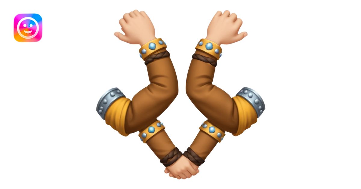 two arms holding each others forearms viking clasp style emoji | AI ...