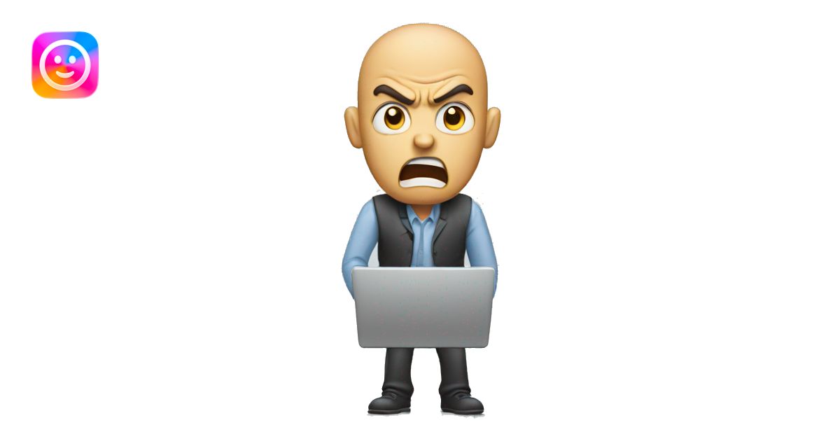 Angry man breaking his keyboard emoji | AI Emoji Generator