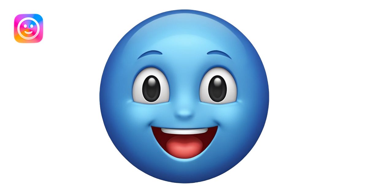 create a blue exited emoji emoji | AI Emoji Generator