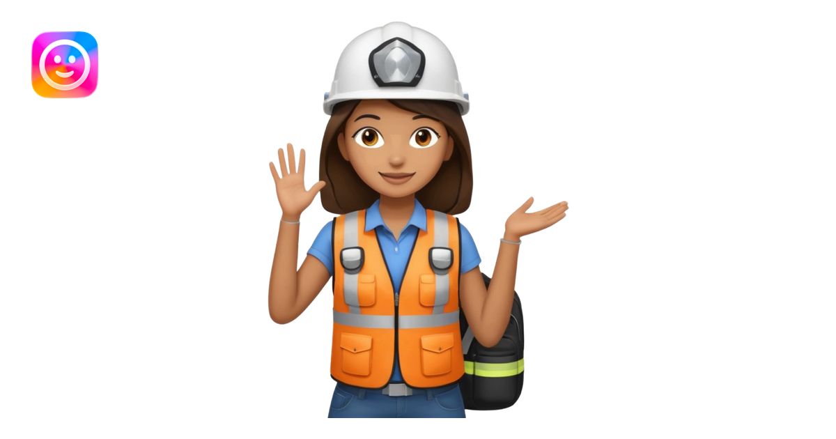 Brunette brown Girl full body standing with her white security helmet ...