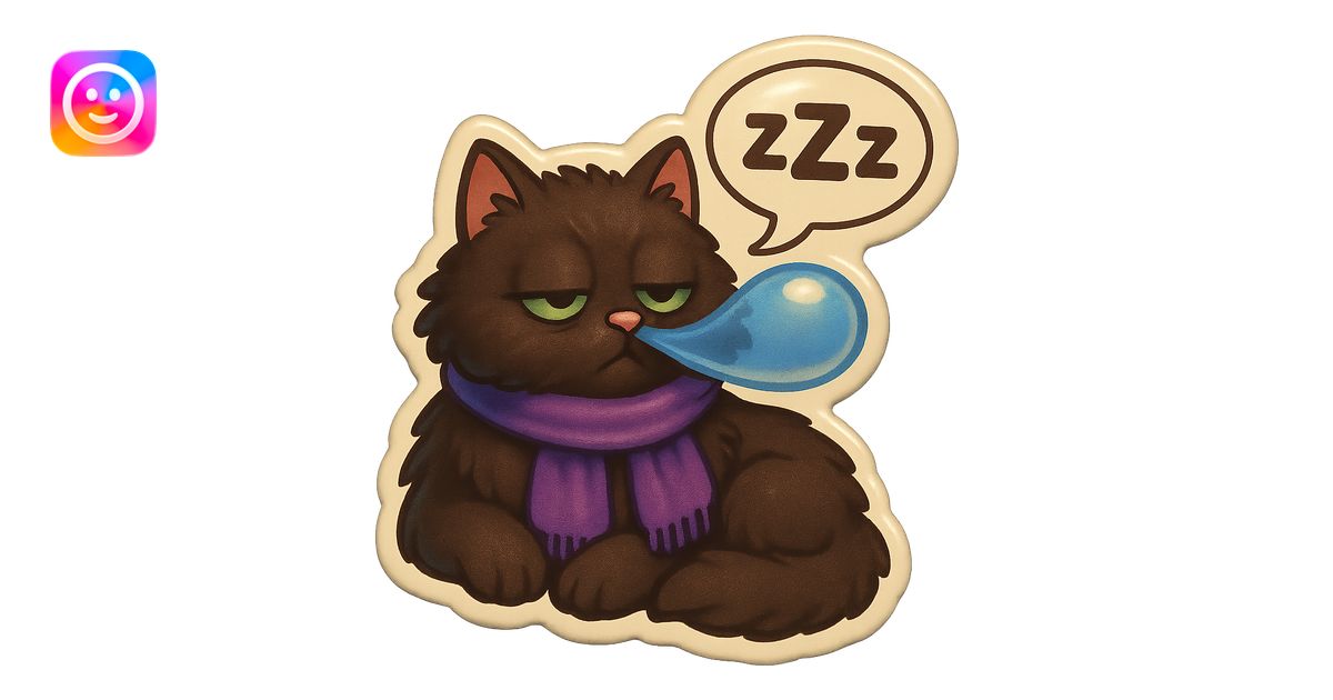 Fluffy cute sleepy dopey tired exhausted dark-brown cat with green eyes ...