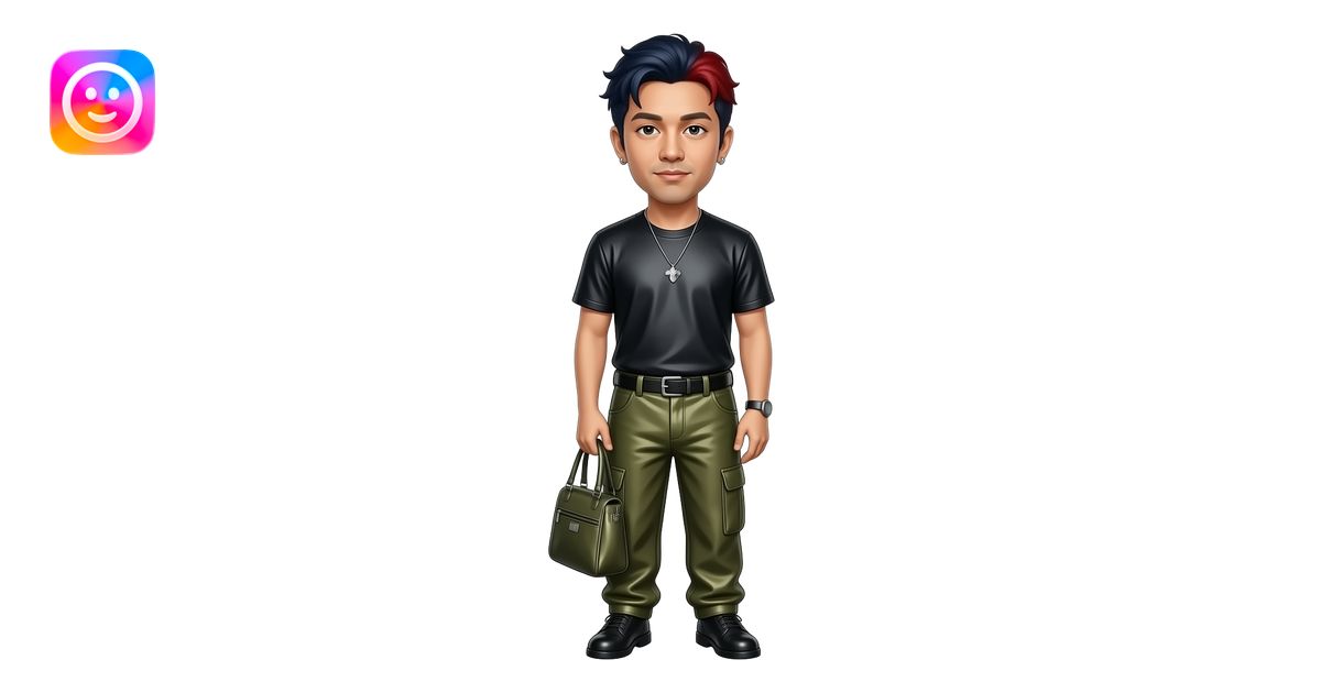 Mike Shinoda with dark indigo hair with red highlights, black metallic ...