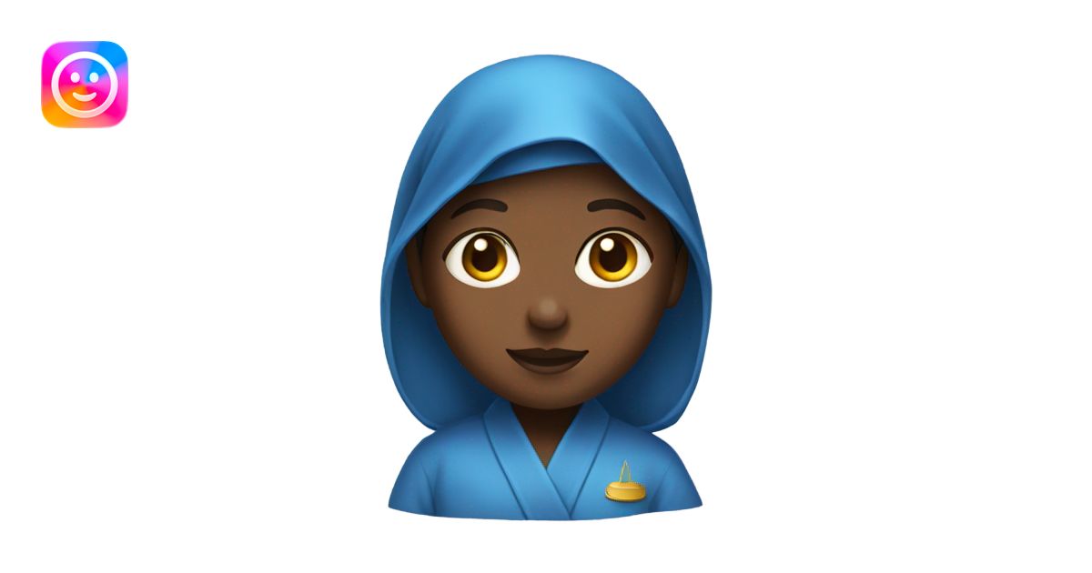Girl wearing a blue robe emoji | AI Emoji Generator