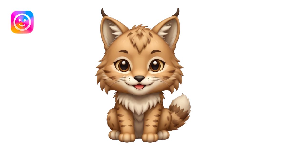 Chibi Sticker lynx happy emoji | AI Emoji Generator