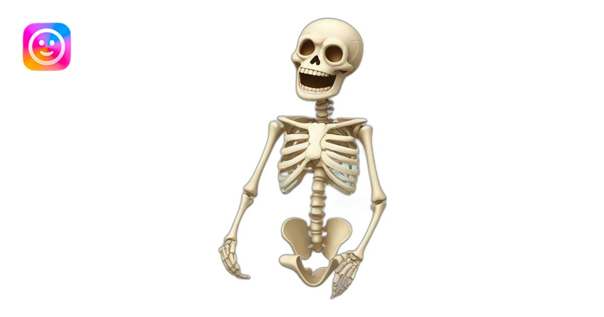 Skeleton laughing emoji | AI Emoji Generator
