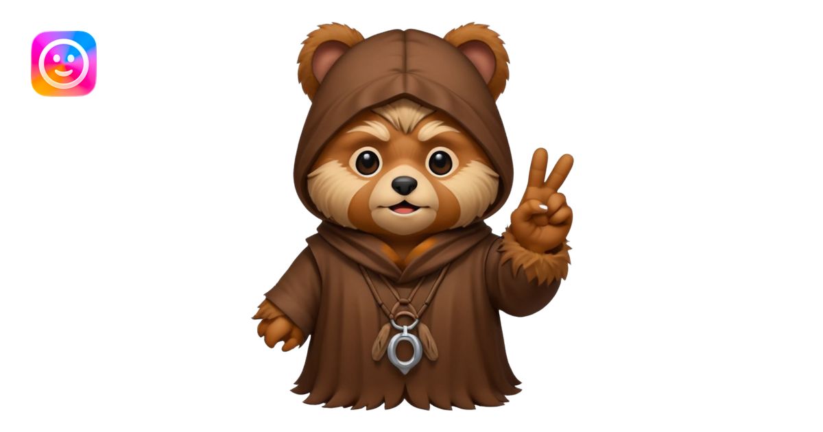 Ewok giving peace sign emoji | AI Emoji Generator